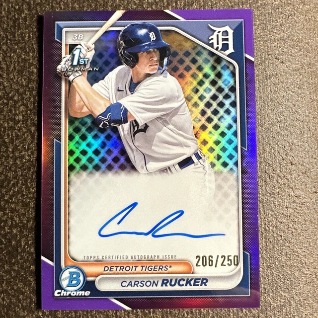 2024 BOWMAN CARSON Rucker 1ère voiture chrome violet / 250 tigres de ...