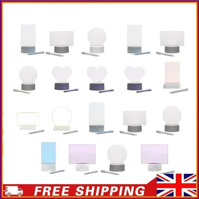 LED MESSAGE BOARD Light Rewritable Acrylic DIY Writing Lamp for Home ...