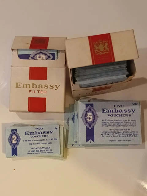 WILLS EMBASSY CIGARETTE Packet Vintage and vouchers Collectable Empty £ ...