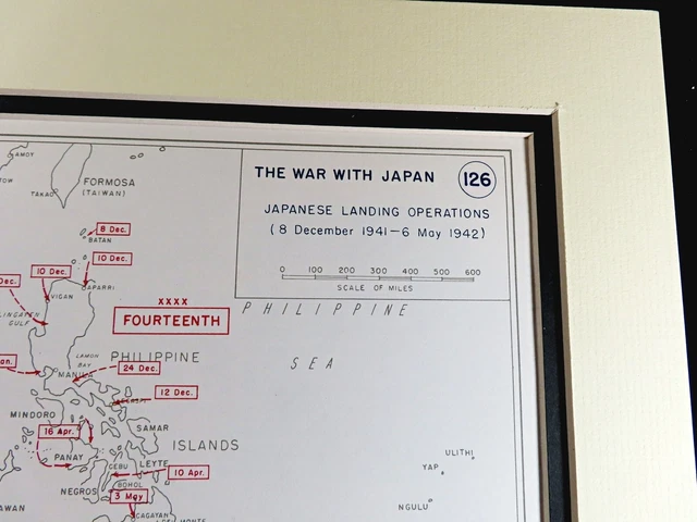 WW2 MILITARY MAP Japanese Landings Pacific War Operations 1941-42 USMA ...