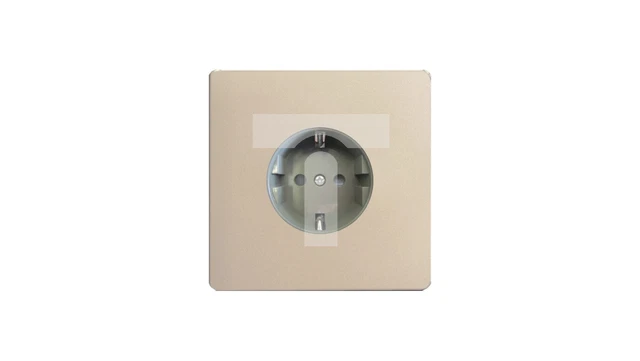 SINGLE SOCKET OUTLET with earthing, Schuko type - satin color + gray ...