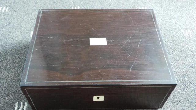 VICTORIAN WRITING SLOPE With Mother of Pearl Inlay,and Working lock ...