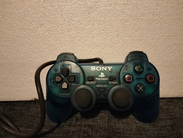 * SONY PS1 CONTROLLER CLEAR BLUE Official Dualshock UK edition £16.99 ...