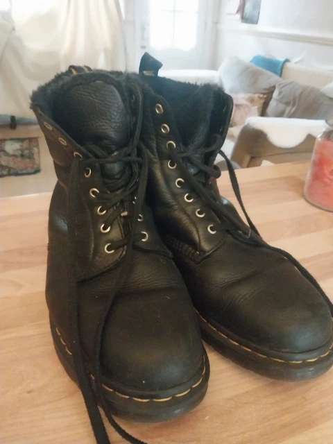 DR MARTENS 1460 Pascal Faux Fur Lined Ambassador Leather Boots Size UK ...