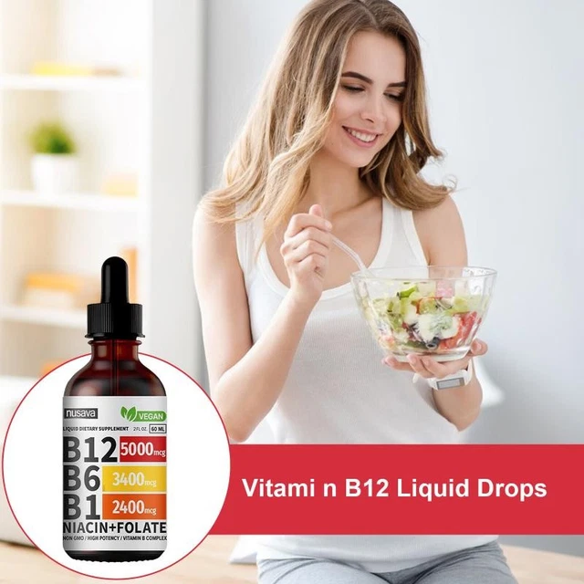 VITAMIN B12 AND B6 B12 Sublingual B Complex - B12 5000mcg Liquid Drops ...