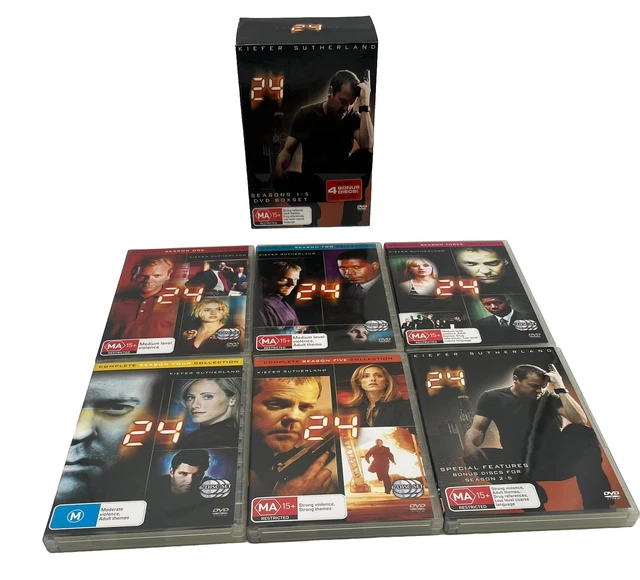 24 DVD TV Show Kiefer Sutherland Complete Seasons 1-5 DVD Set $28.16 ...