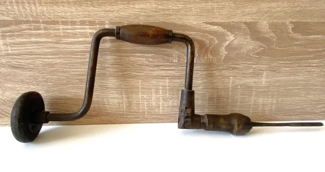 OUTIL ANCIEN ARTISANAL Chignole Vilebrequin Manivelle Perceuse Travail ...