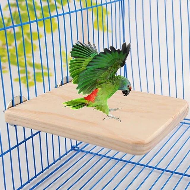 BIRD PERCH STAND Toy Platform Rectangle Board Chew Toy for Hamster ...