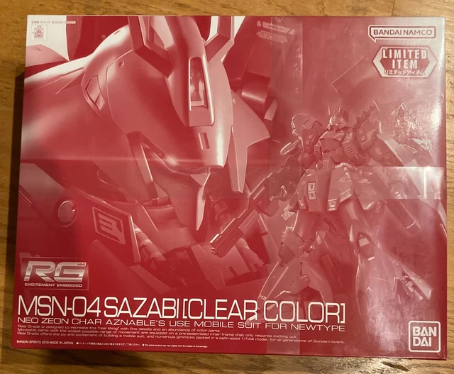 RG 1/144 MSN-04 SAZABI Clear Color Gundam Base Event Limited BANDAI $72 ...