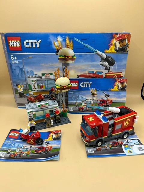 LEGO CITY 60214 Burger Bar Fire Rescue 2019 set ritirato 100% scatola ...