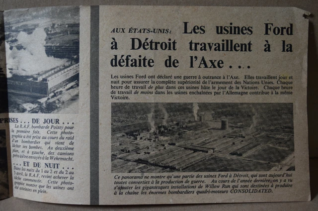 WW2 ORIGINAL AERIAL air drop leaflet in French bombing of Renault ...