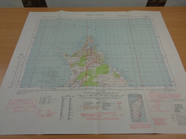 WW2 (1943) BRITISH map of MADAGASCAR entitled "DIEGO-SUAREZ" (COMMANDO ...