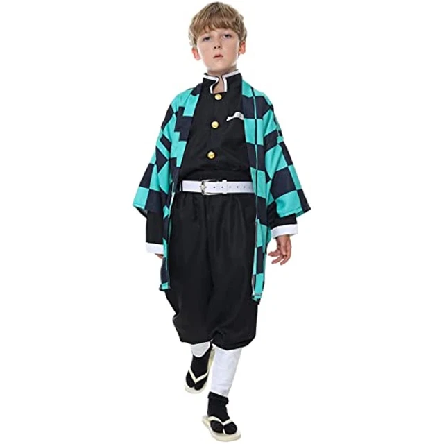 KIDS DEMON SLAYER Kamado Tanjiro Cosplay Costume Kimono Book Week Anime ...