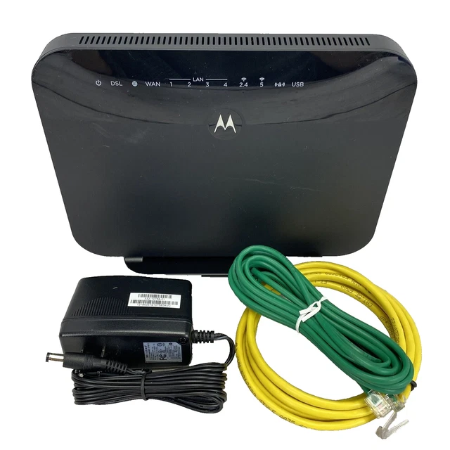 MOTOROLA MD1600 VDSL2/ADSL2+ Modem and AC1600 WiFi Gigabit Router Black ...