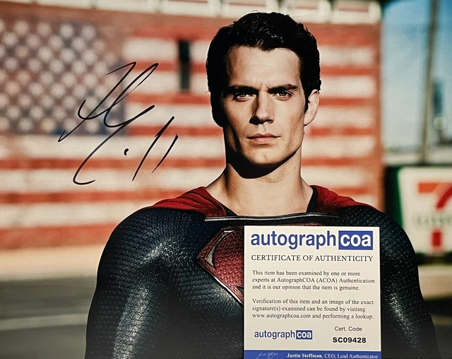 AUTOGRAFO FIRMATO HENRY Cavill 20x25cm SUPERMAN di persona autografo ...