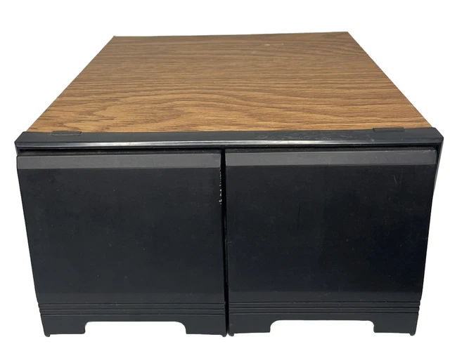 VINTAGE FAUX WOOD 2 Drawer CD storage $14.99 - PicClick