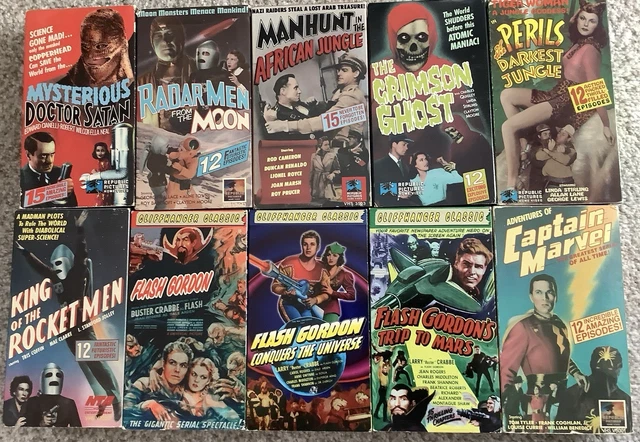 10 LOT Serial Collection VHS Double Tapes 3 Flash Gordon & Republic ...