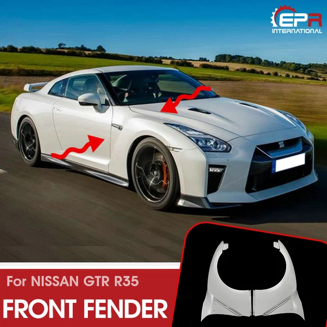 PER NISSAN GTR R35 OE Style FRP Parafango Anteriore Non Dipinto con Kit ...