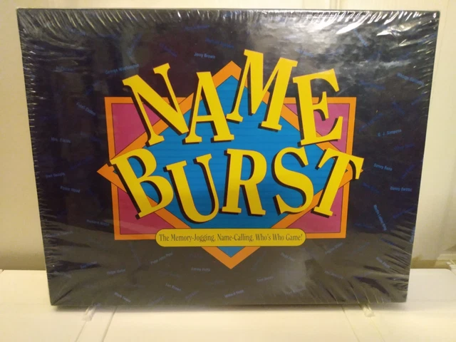 VINTAGE 1992 NAME Burst Who's Who Board Game New In Sealed Box Complete ...