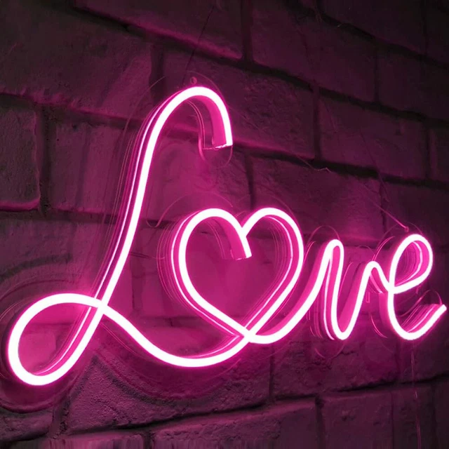LED PINK LOVE Neon Sign Wall Hanging Art for Bar Pub Party Shop Night ...