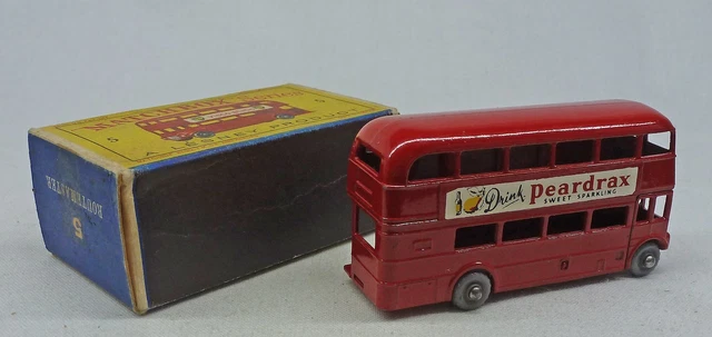 LESNEY MATCHBOX TOYS MB5c Routemaster Bus "PEARDRAX" with D Type Box £2 ...