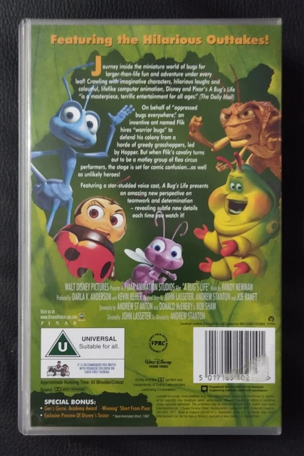 A BUG'S LIFE FILM VIDEO PAL VHS Tape Disney Pixar D510214 VFC09976 ... A BUG'S LIFE FILM VIDEO PAL VHS Tape Disney Pixar D510214 VFC09976 ...