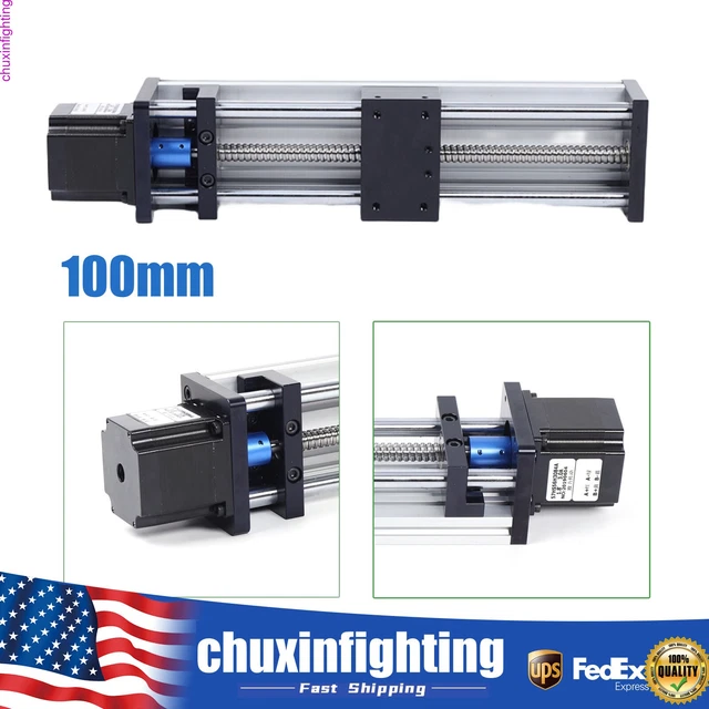 CNC LINEAR GUIDE Rail Slide Stage Actuator Ball Screw Nema 23 Motor ...