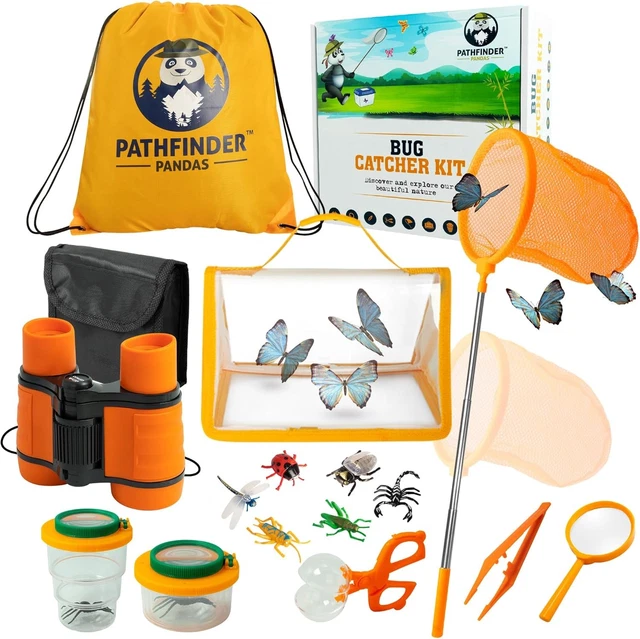 BUG HUNTING KITS for Children Butterfly Net, Kids Binoculars, Big Bug ...