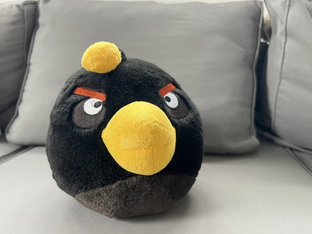 2010 COMMONWEALTH ANGRY Birds 8" Inch Plush Bomb Stuffed Animal No ...