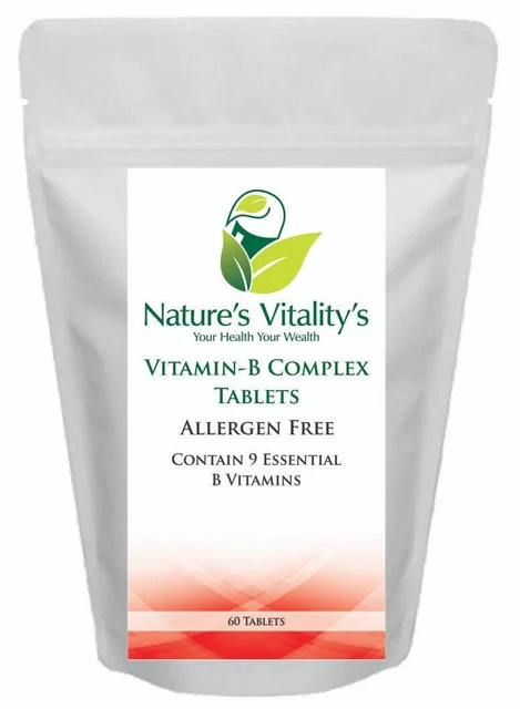 VITAMIN B COMPLEX 60 Tablets Contains Vitamins B1, B2, B3, B5, B6, B12 ...
