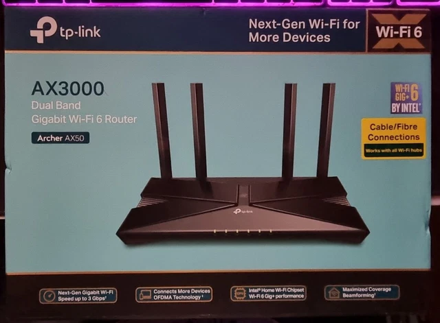 TP-LINK AX3000, ARCHER AX50 Wireless Gigabit Dual Band Wi-Fi Router. £ ...