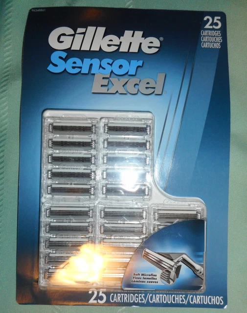 GILLETTE SENSOR EXCEL Razor Blades - 25 Cartridges $30.79 - PicClick