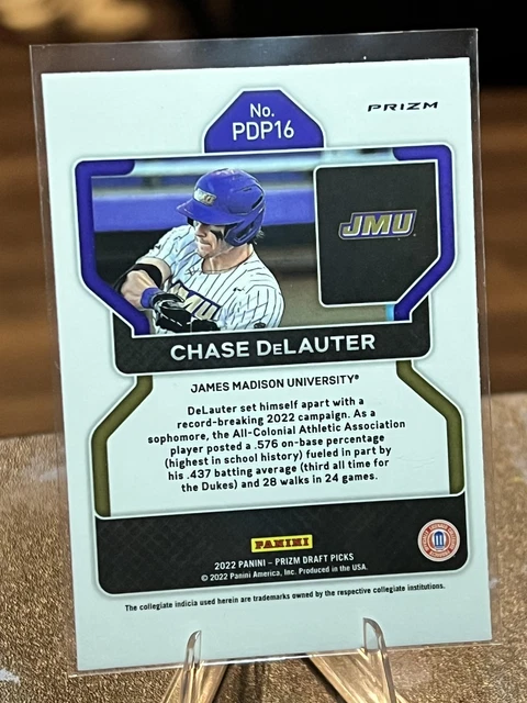 2022 PANINI PRIZM Draft Picks #PDP16 Chase DeLauter Neon Pink Velocity ...
