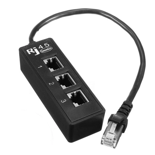RJ45 MÂLE À 3 RJ45 Port RéSeau Extender Splitter LAN Ethernet O1A86009 ...