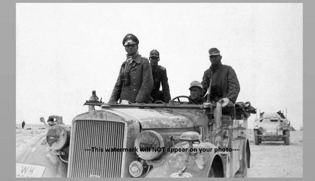 ORIGINAL GERMAN PHOTO GENERAL ERWIN ROMMEL 7th PANZER DIVISION OBSERVE ...