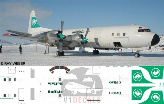 V1 DECALS LOCKHEED L-188 Electra Buffalo Airways for 1/144 Minicraft ...