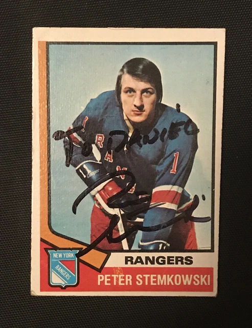 CARTE AUTOGRAPHE SIGNÉE Peter Stemkowski 1974-75 Topps #77 Rangers New ...