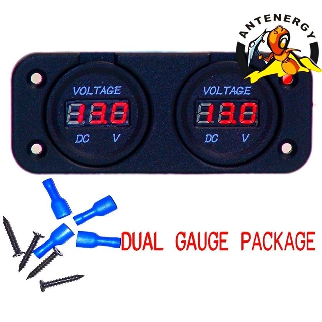 DUAL BATTERY MONITOR Volt Meter LED 12v 24v for Redarc ARB CTek ...