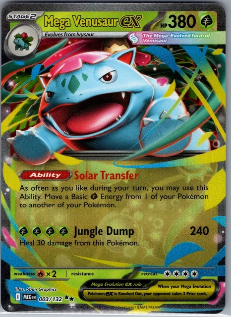 MEGA VENUSAUR EX 003/132 ME01: Mega Evolution - Pokemon Card - NM $4.88 ...