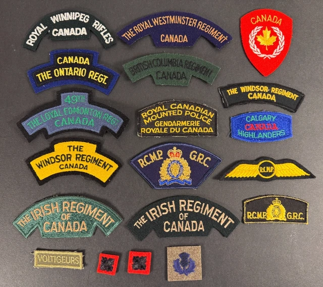 WW2 CANADIAN ARMY & RCMP Cloth Shoulder Titles Collection EUR 75,00 ...