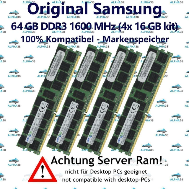64 GO (4X 16 Go) RDIMM ECC REG DDR3-1600 Cisco UCS B22 M3 RAM EUR 60,59 ...