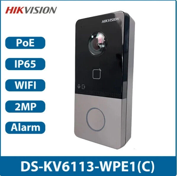 HIKVISION WIFI DS-KV6113-WPE1(C) Intercom Smart Doorbell Video Camera Door Bell $145.00 ...