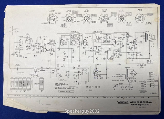 ORIGINAL GRUNDIG SCHEMATIC - Mandello d/U -- Locarno d/U £11.84 ...