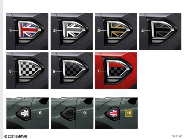 GENUINE MINI COUNTRYMAN F60 Side Scuttle Trim Set. 51135A43E94. UNION ...