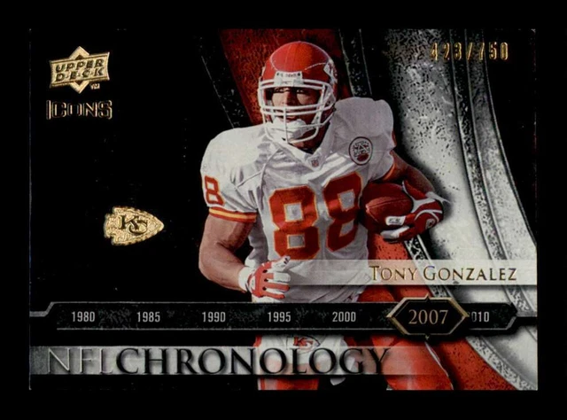 2008 UPPER DECK Icons NFL Chronology Silver Tony Gonzalez #CHR37 /750 ...