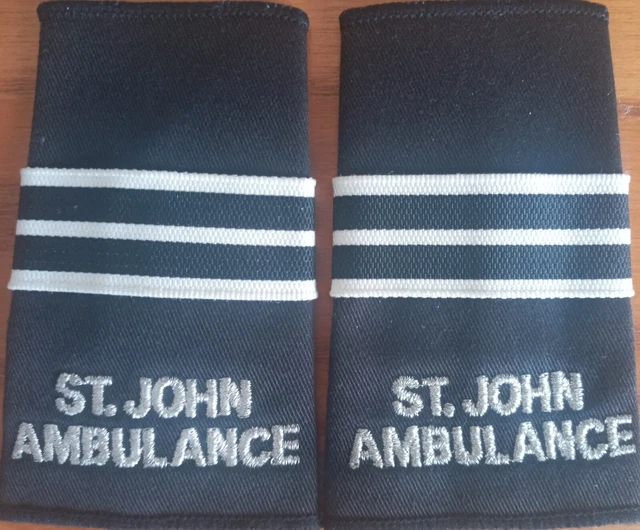 VINTAGE ST JOHN Ambulance Officers Rank Slides Epaulettes £6.50 ...