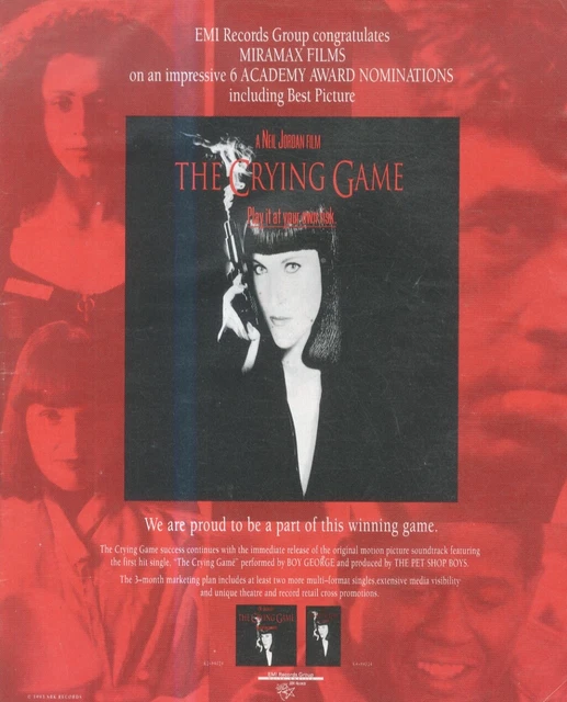 HFBK21 PICTURE/ADVERT 13X11 The Crying Game Original Soundtrack Album £ ...
