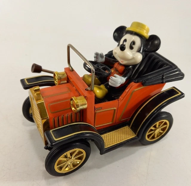 MASUDAYA CORP 1981 Mickey Mouse In Classic Tin Toy Car Ex Con Works ...