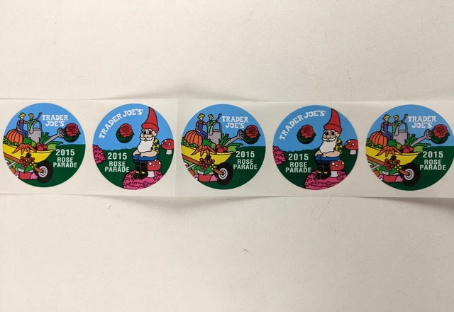 TRADER JOE’S STICKERS Round 2015 Rose Parade Advertising Southern ...