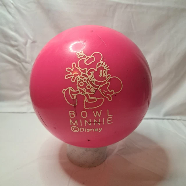 VINTAGE BRUNSWICK BOWL Minnie Mouse 8lb Bowling Ball Pink Disney 8 lbs ...